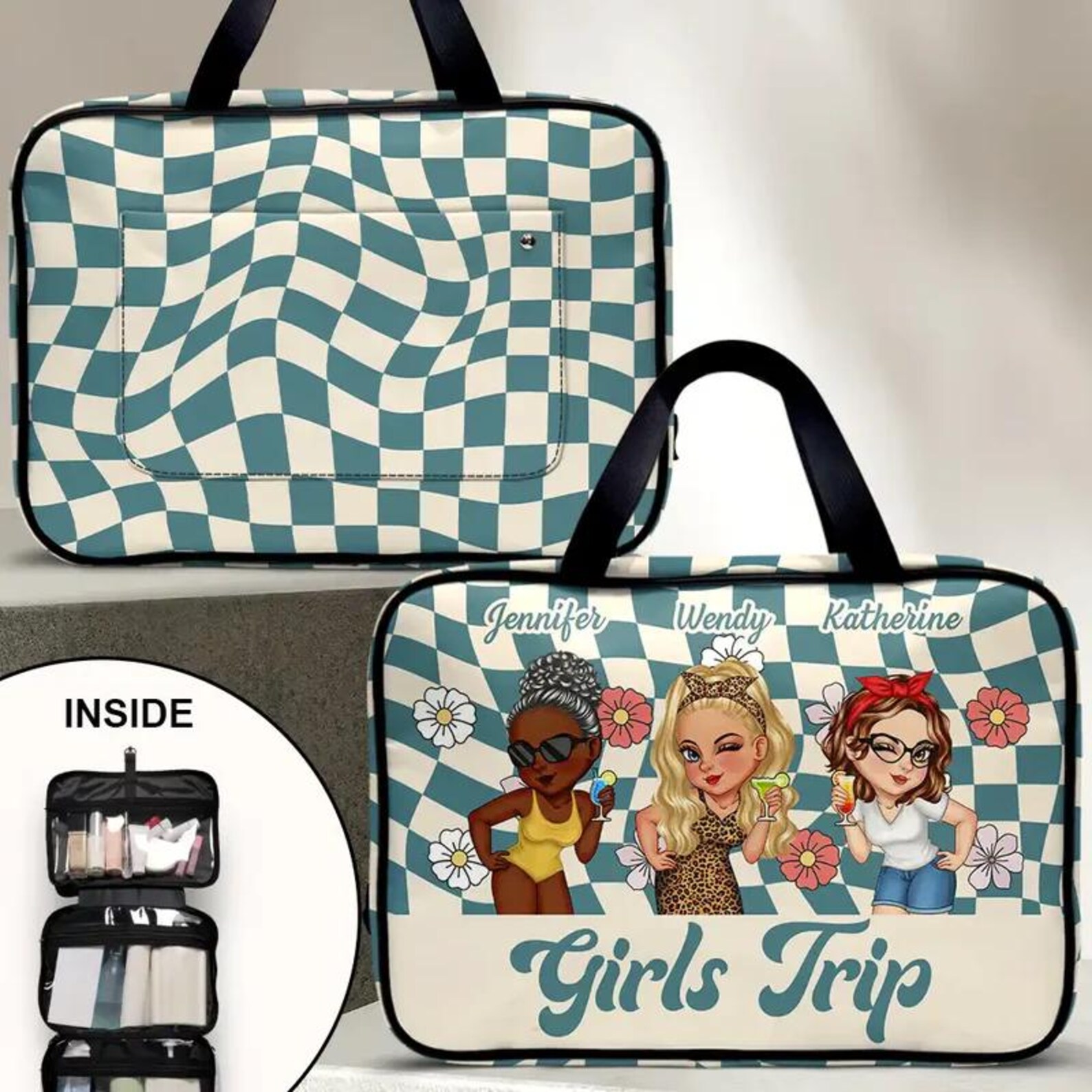 Girls Trip Survival Kit - Personalized Toiletry Bag, Custom Makeup Bag ...