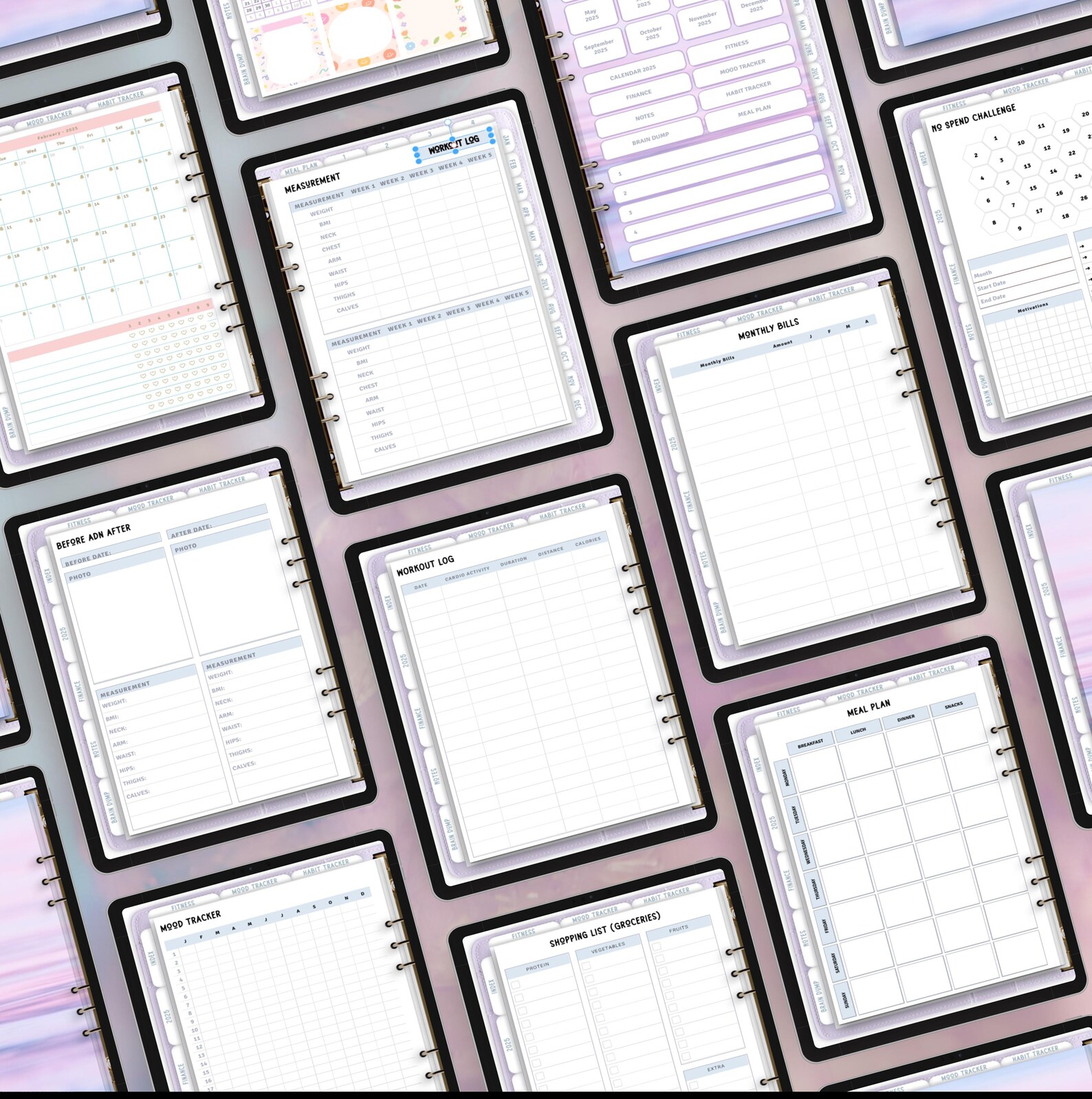 2025 Pastel Digital Planner, Monthly Planner, Weekly Planner, Daily ...