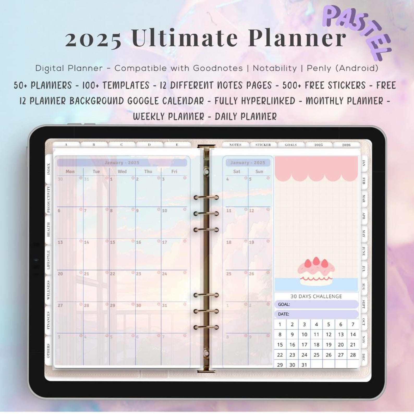 2025 Ultimate Digital Planner - Pastel Theme - Etsy