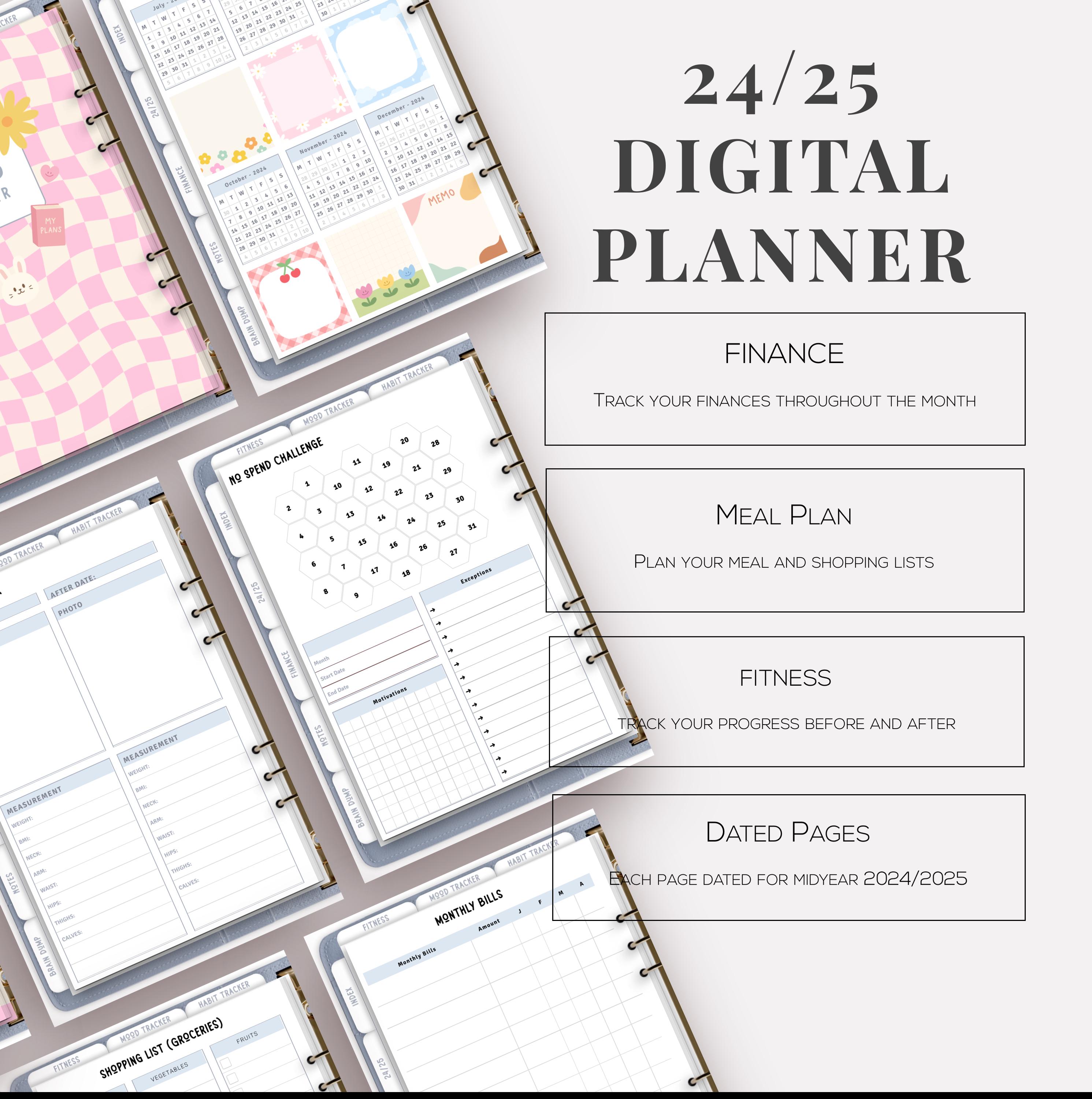 Midyear Digital Planner JULY 2024 JUN 2025 PASTEL MHCA0101 - Etsy