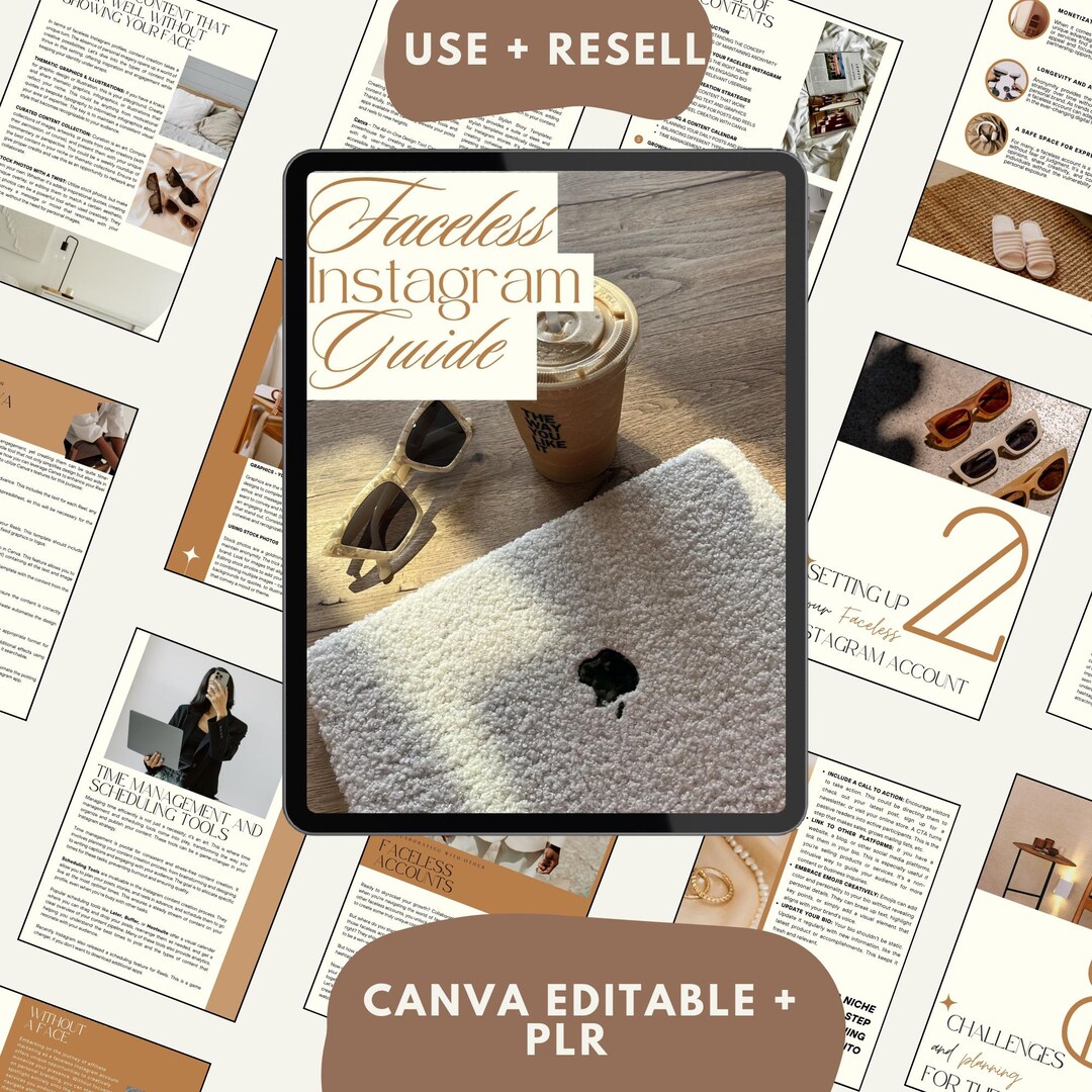 Resellable PLR Freebie Ebook Faceless Instagram Page Digital Marketing ...