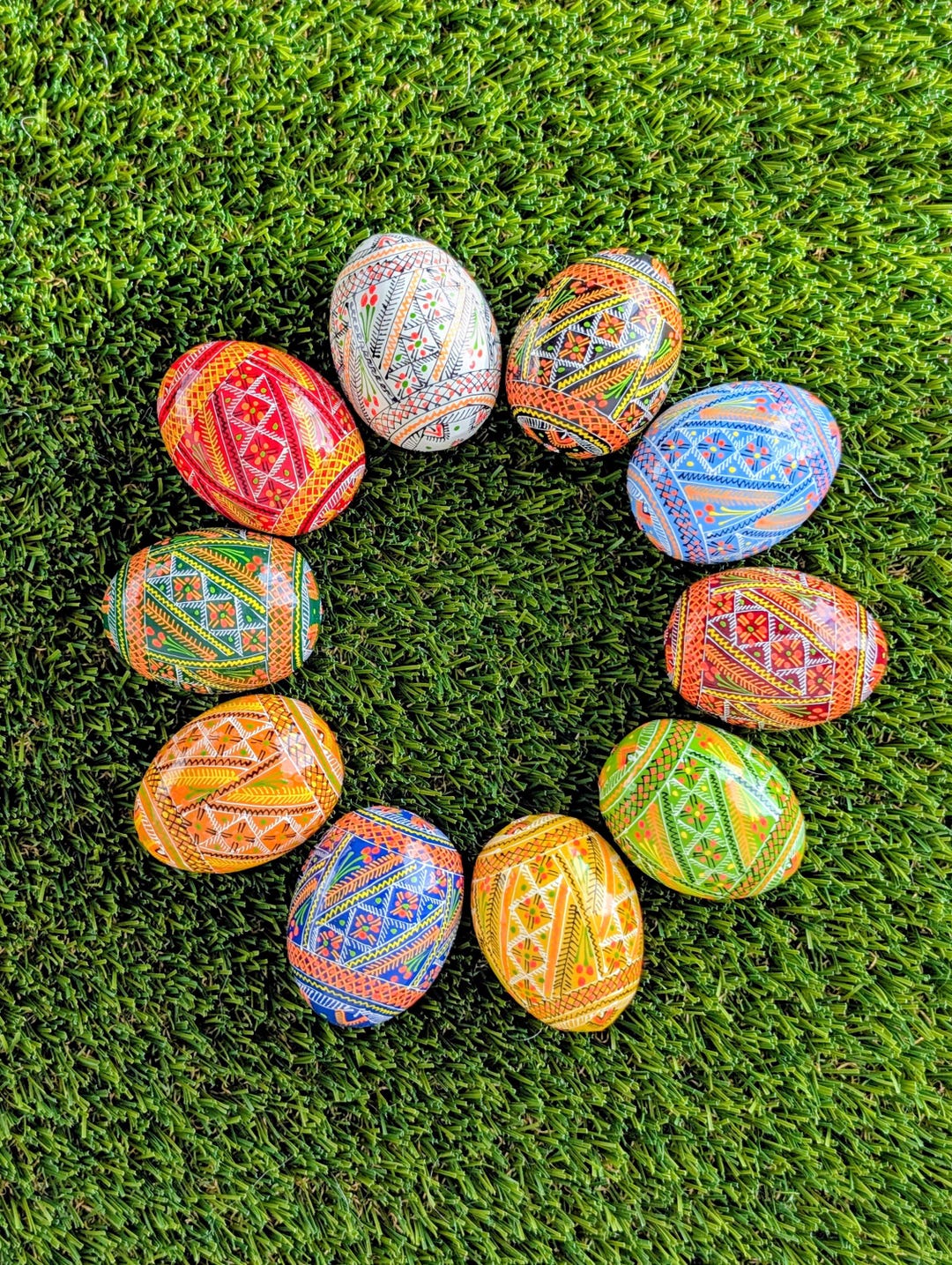 Sets of Wooden Hand Painted Easter Medium Eggs, Ukrainian Pysanki ...