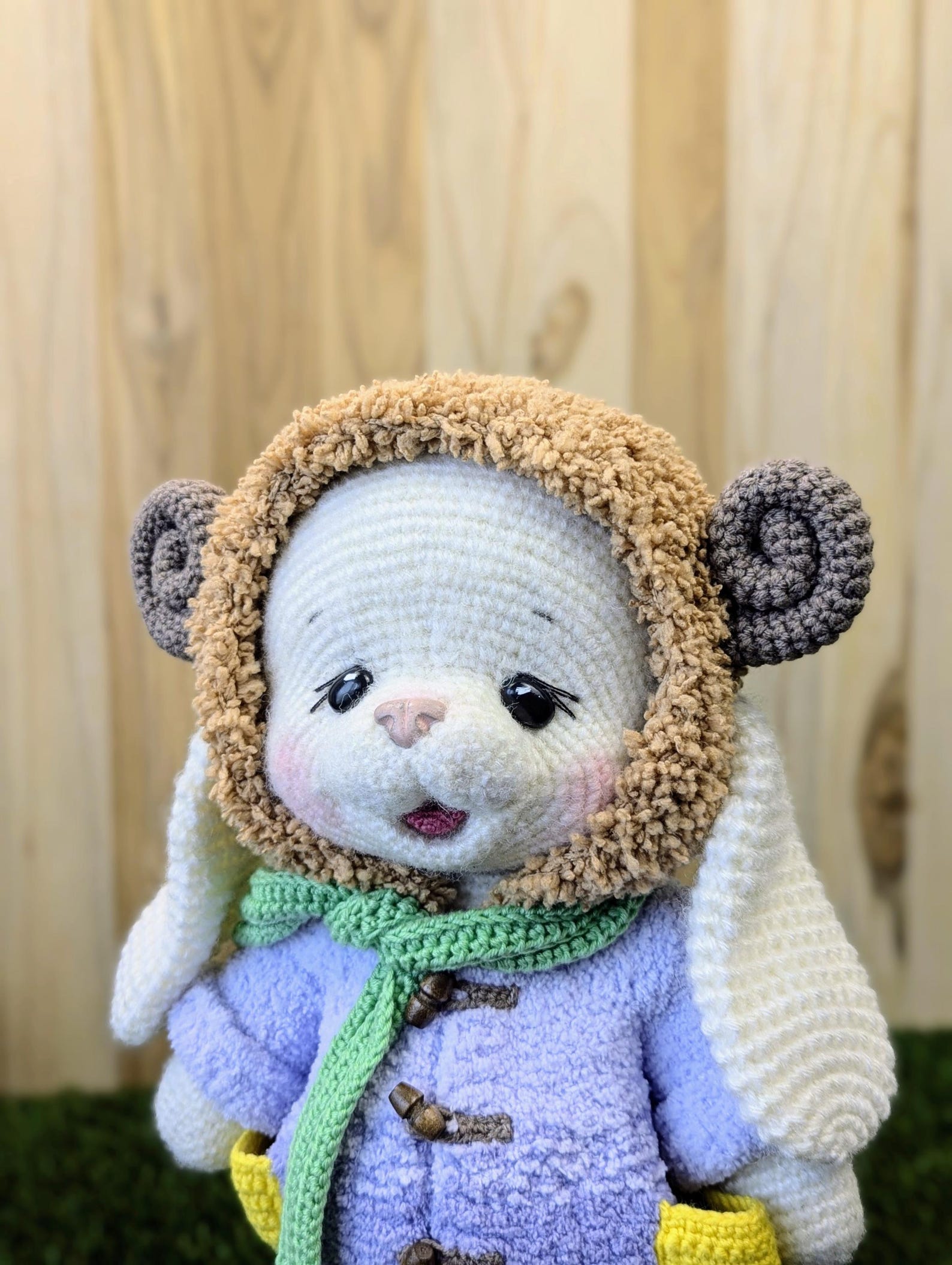 Exclusive Crochet Bunny in a Ram Costume, Single Copy Knitting Toy ...