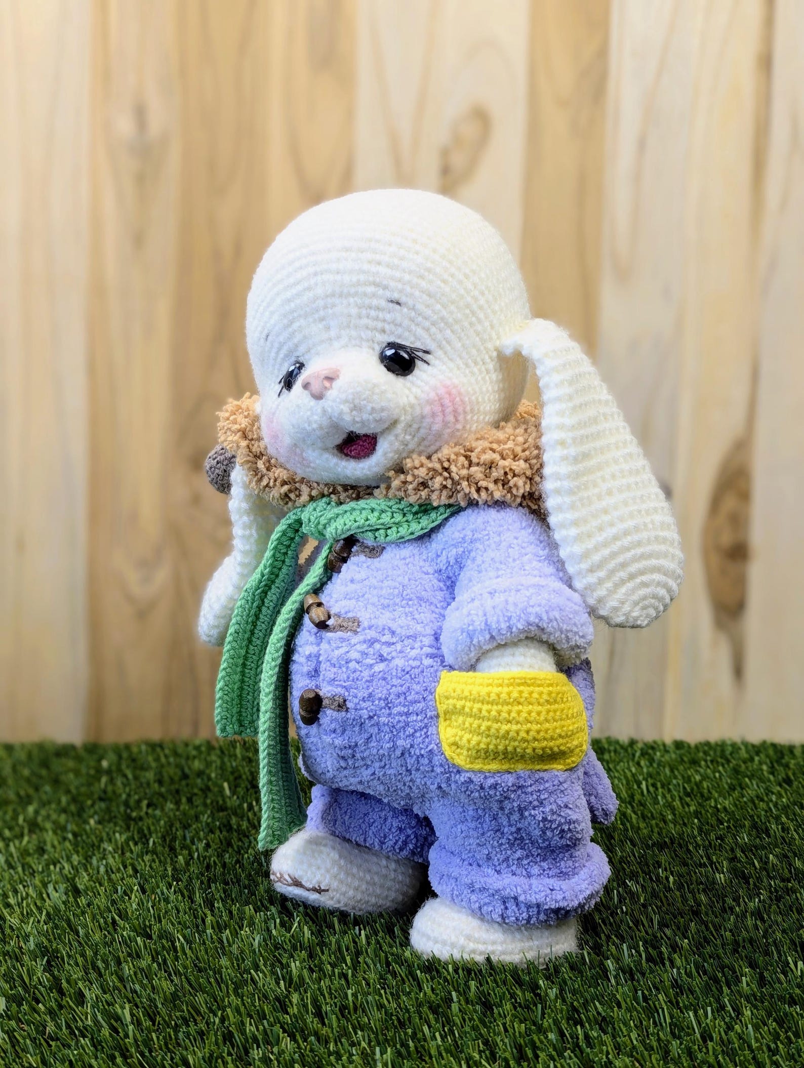 Exclusive Crochet Bunny in a Ram Costume, Single Copy Knitting Toy ...