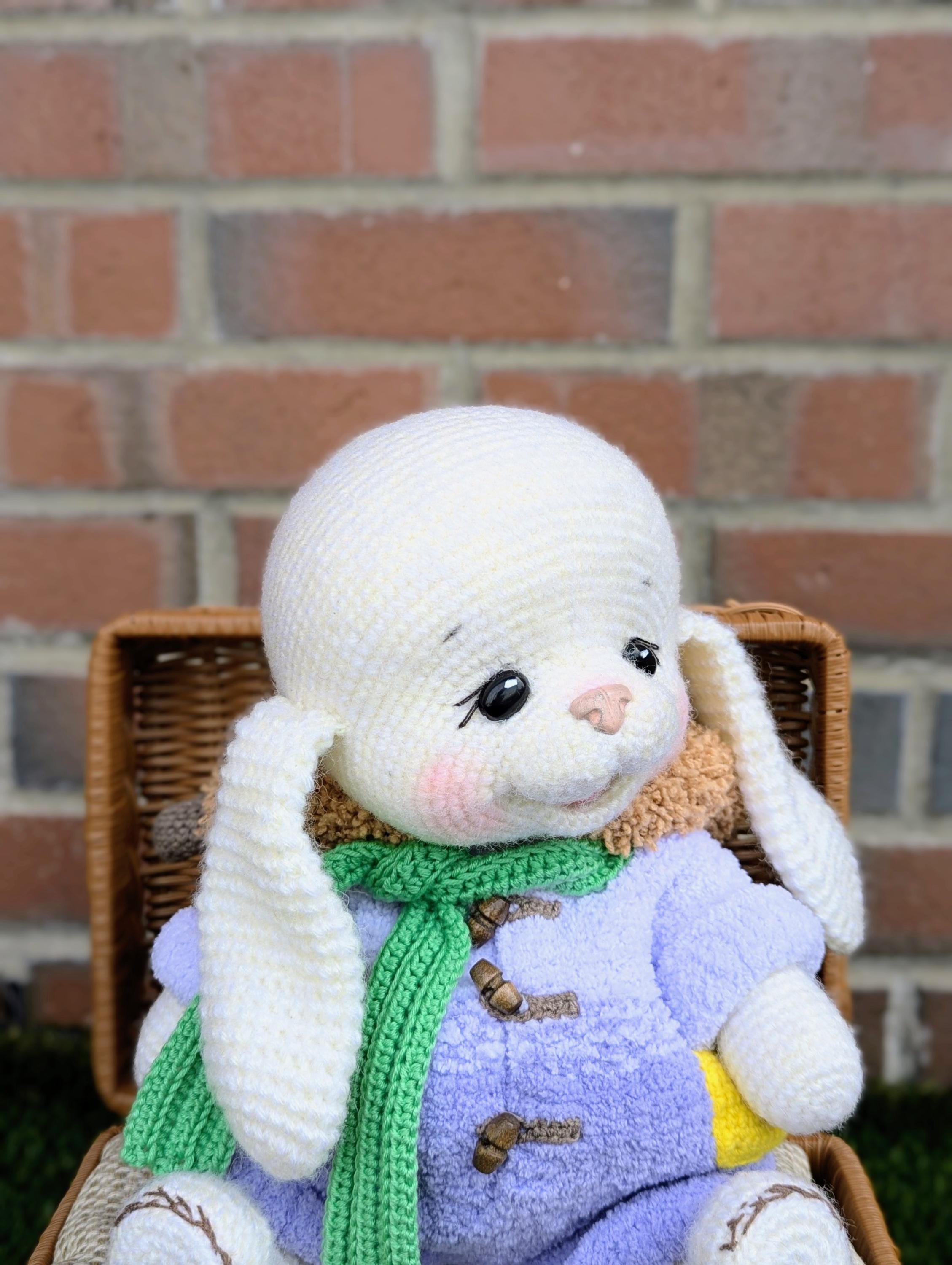 Exclusive Crochet Bunny in a Ram Costume, Single Copy Knitting Toy ...