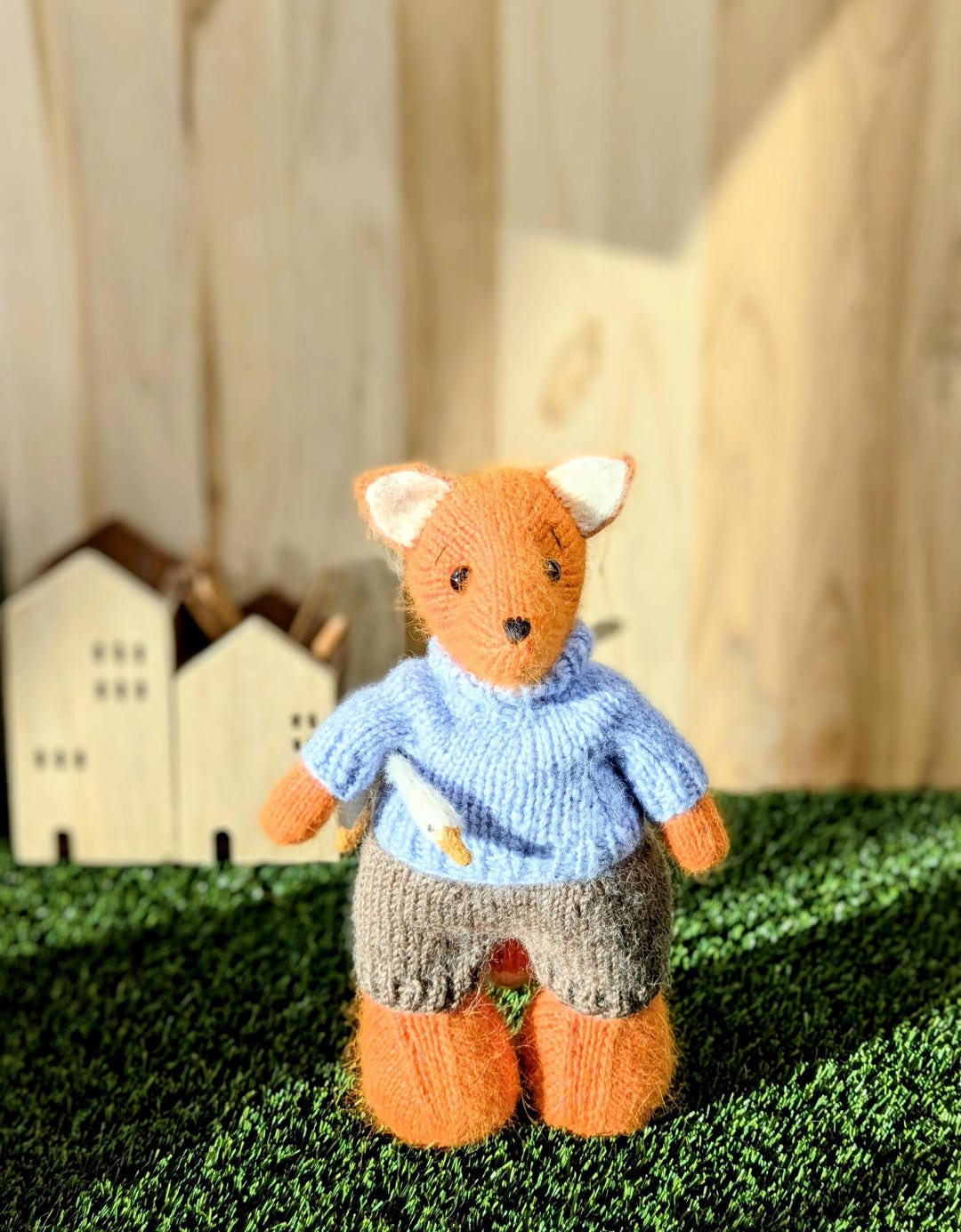 Handmade Knitted Fox Plush Toy: Amigurumi Stuffed Animal Doll - Etsy