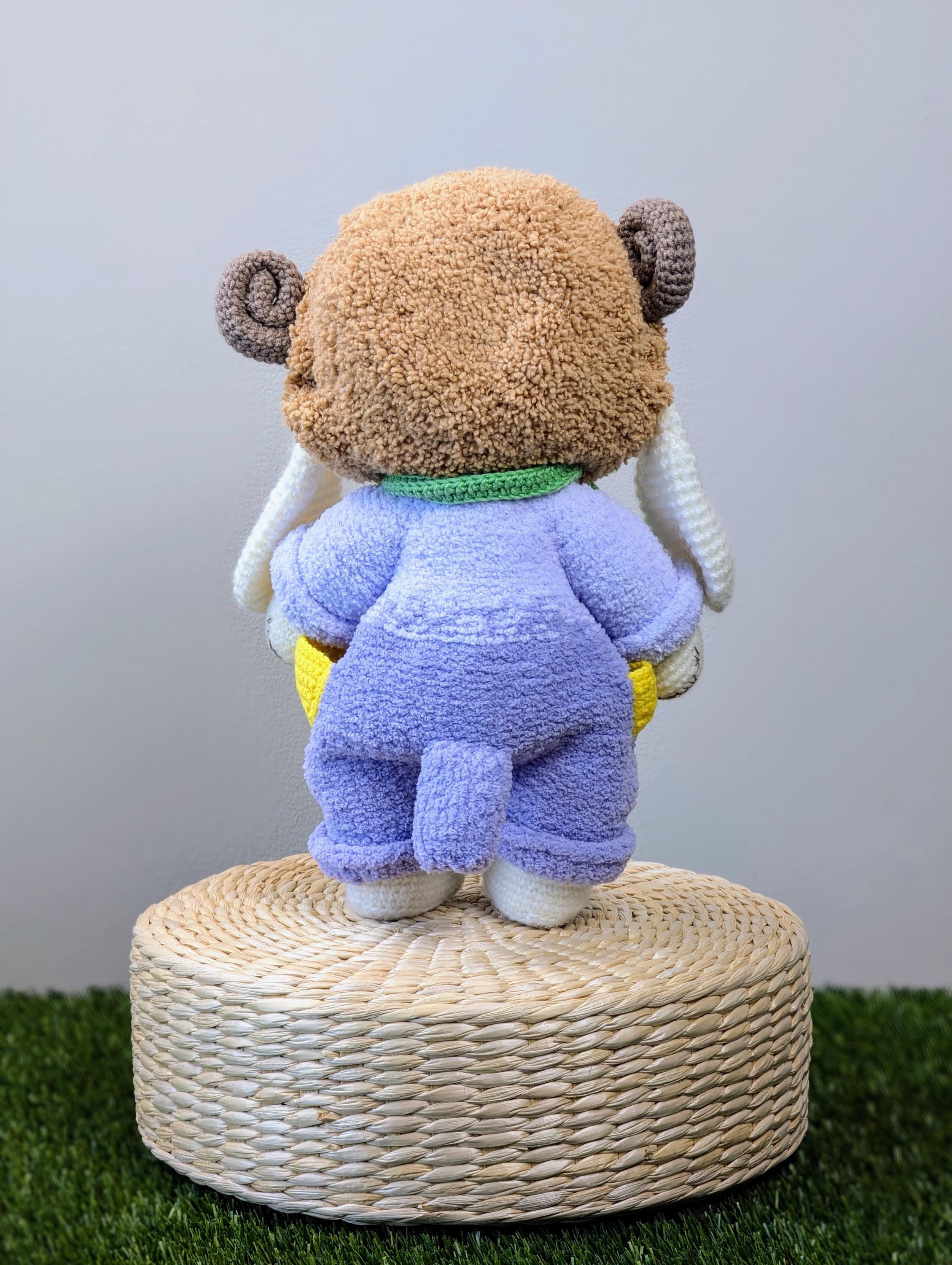 Exclusive Crochet Bunny in a Ram Costume, Single Copy Knitting Toy ...