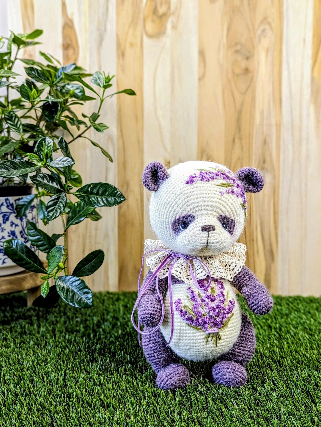Exclusive Handmade Crochet Panda Lavender , Unique Toy and Keepsake ...