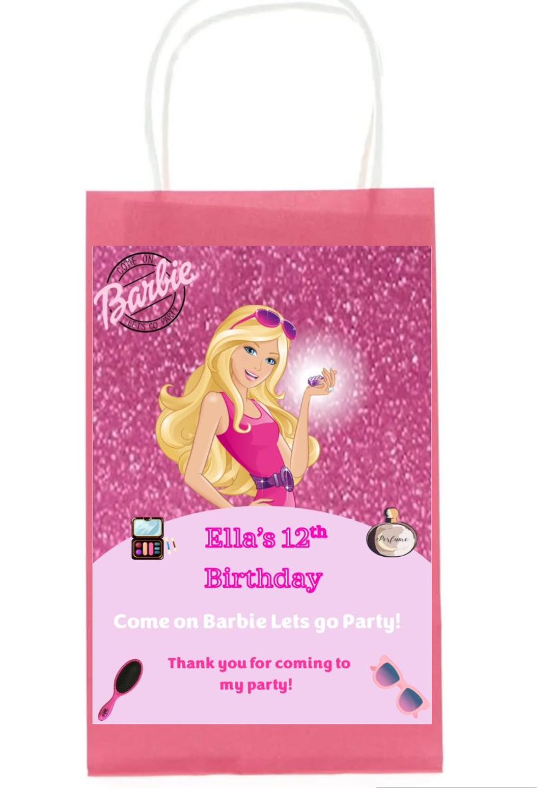 Personalised PRINTABLE Barbie Party Bag Covers A5 - Etsy