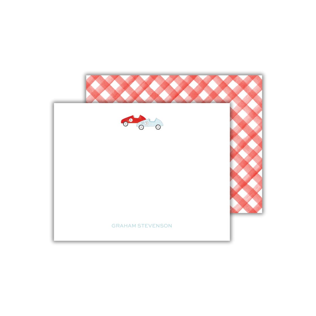 Watercolor Race Car Notecards for Boys - Little Boy Stationery - Boys ...