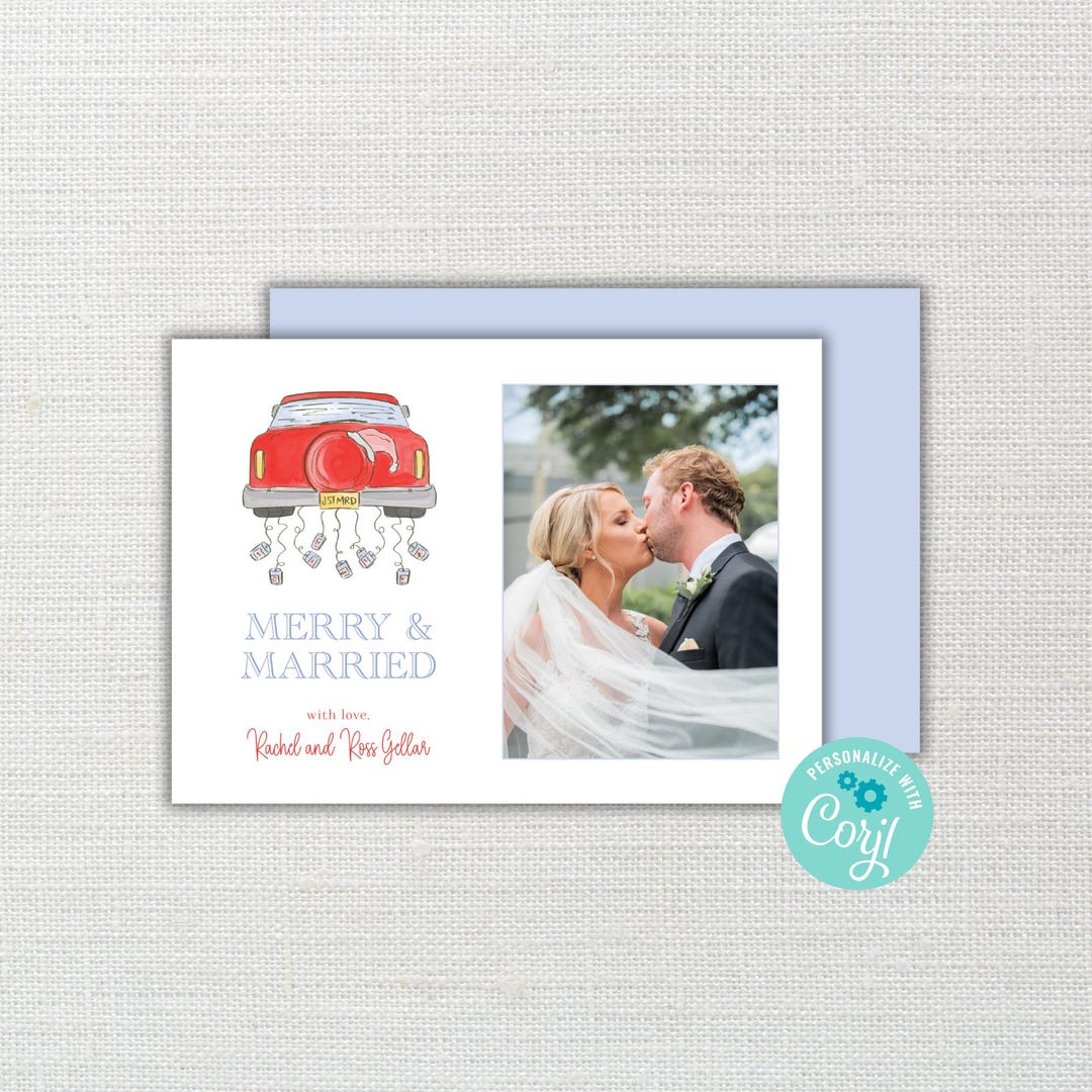 Printable Christmas Card Template Married Christmas Newlywed Christmas ...