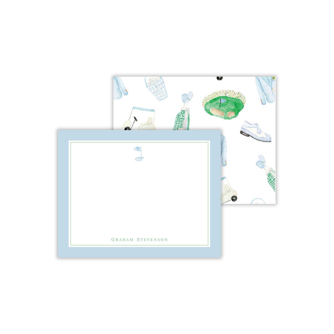 Personalized Golf Notecards - Golf Stationery - Stationery for Boys ...