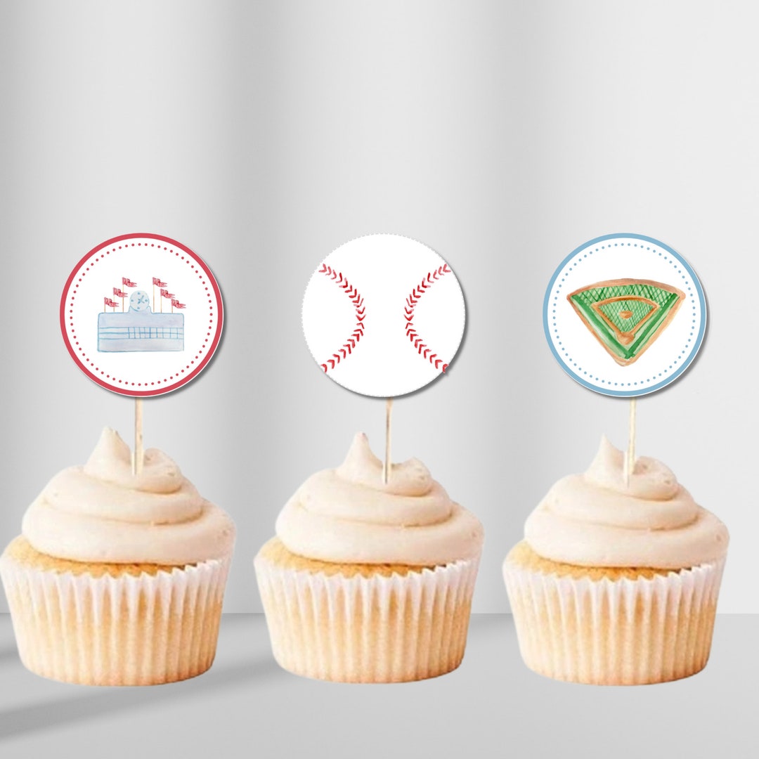 Printable Baseball Cupcake Toppers: Rookie Year First Birthday Party ...