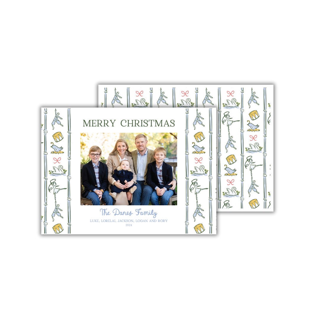 Printed Christmas Cards 12 Days of Christmas Traditional Holiday Card ...