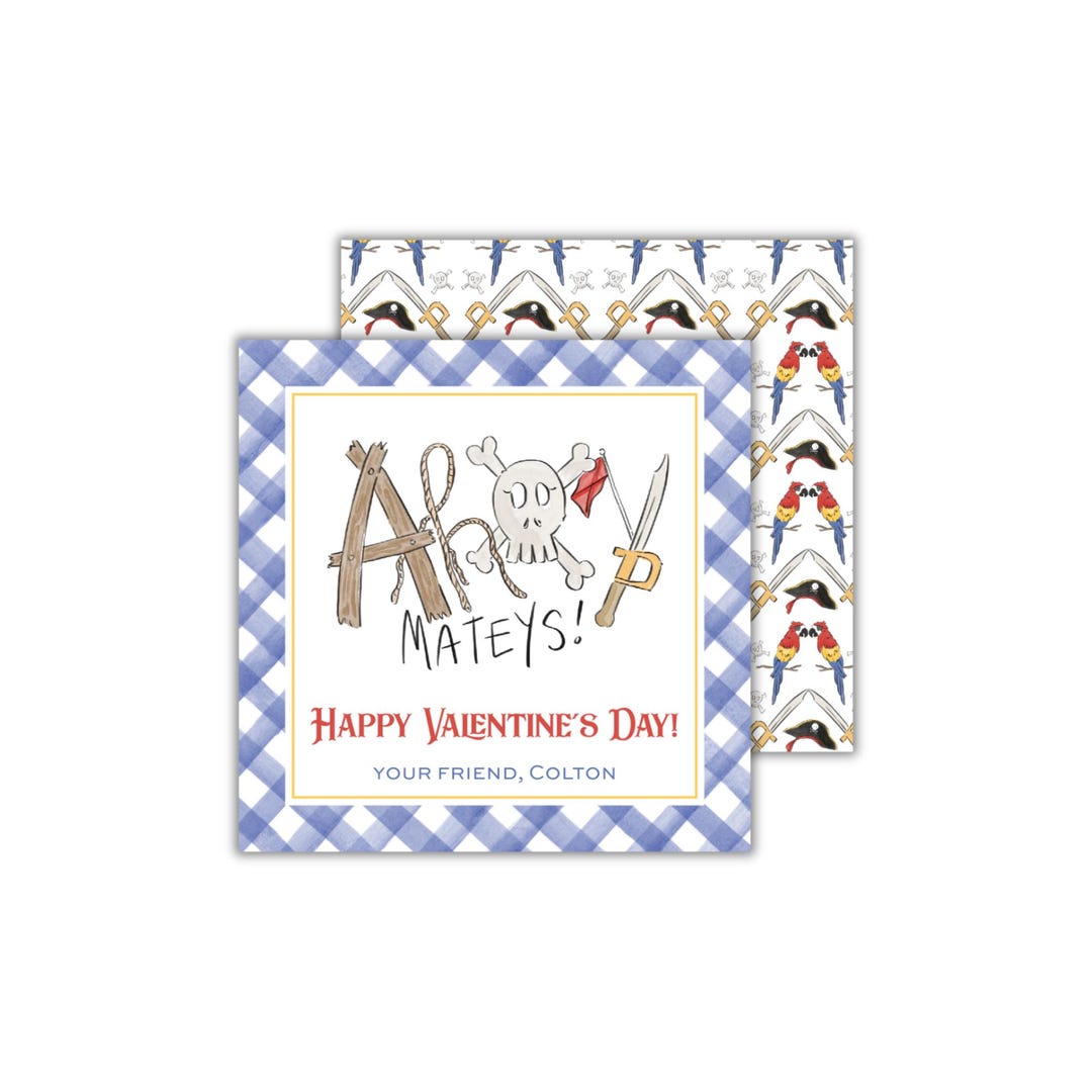 Printable Valentines Pirate Ship Favor Tag Ahoy Mateys Pirates Booty ...