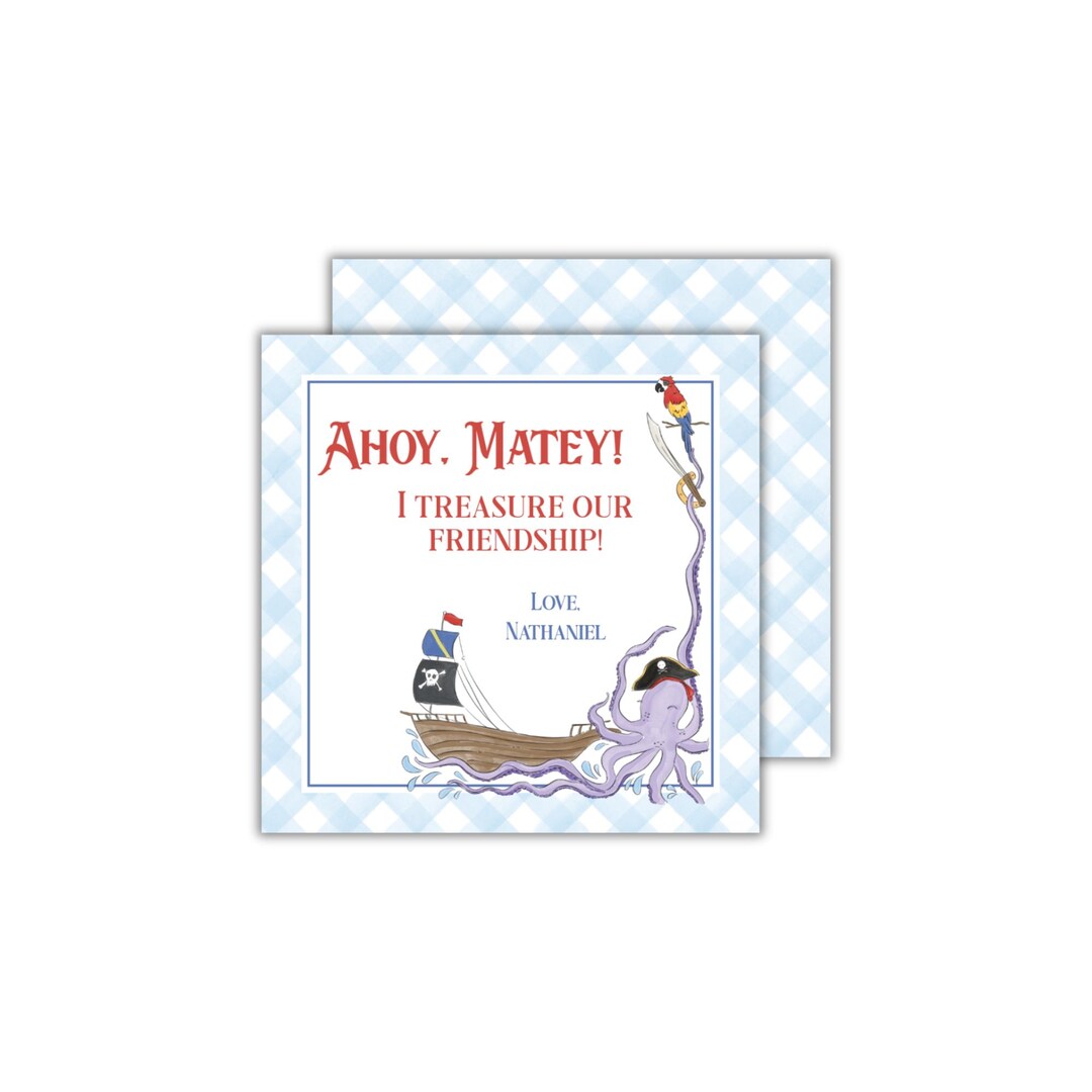 Printable Valentines Pirate Ship Favor Tag I Treasure Our Friendship ...