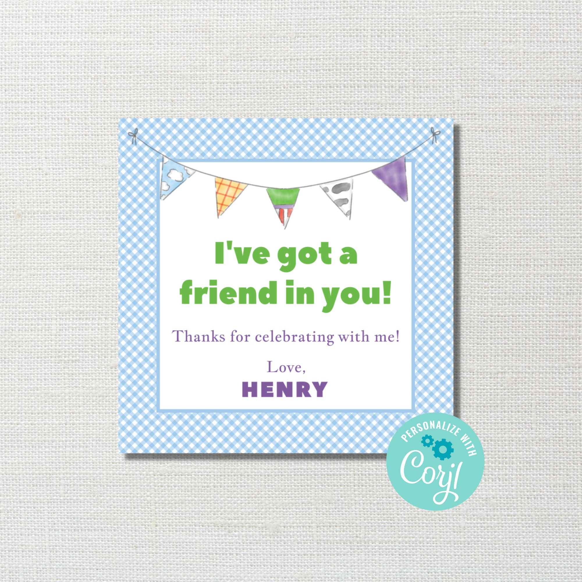 Printable Toy Friends Birthday Party Favor Tag Template Printable Tags ...