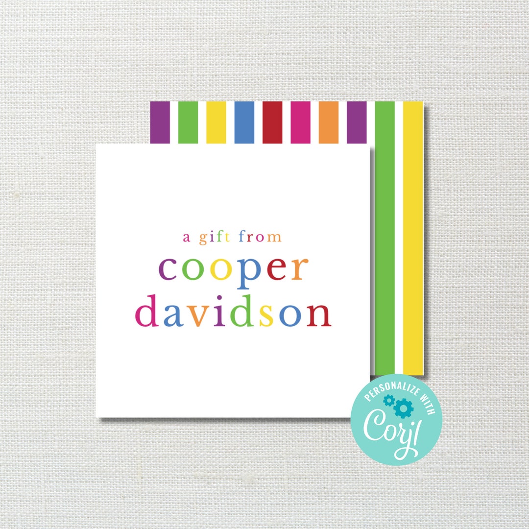 Printable "a Gift From" Tag - Kids Birthday Gift Tag - Printable Gift ...