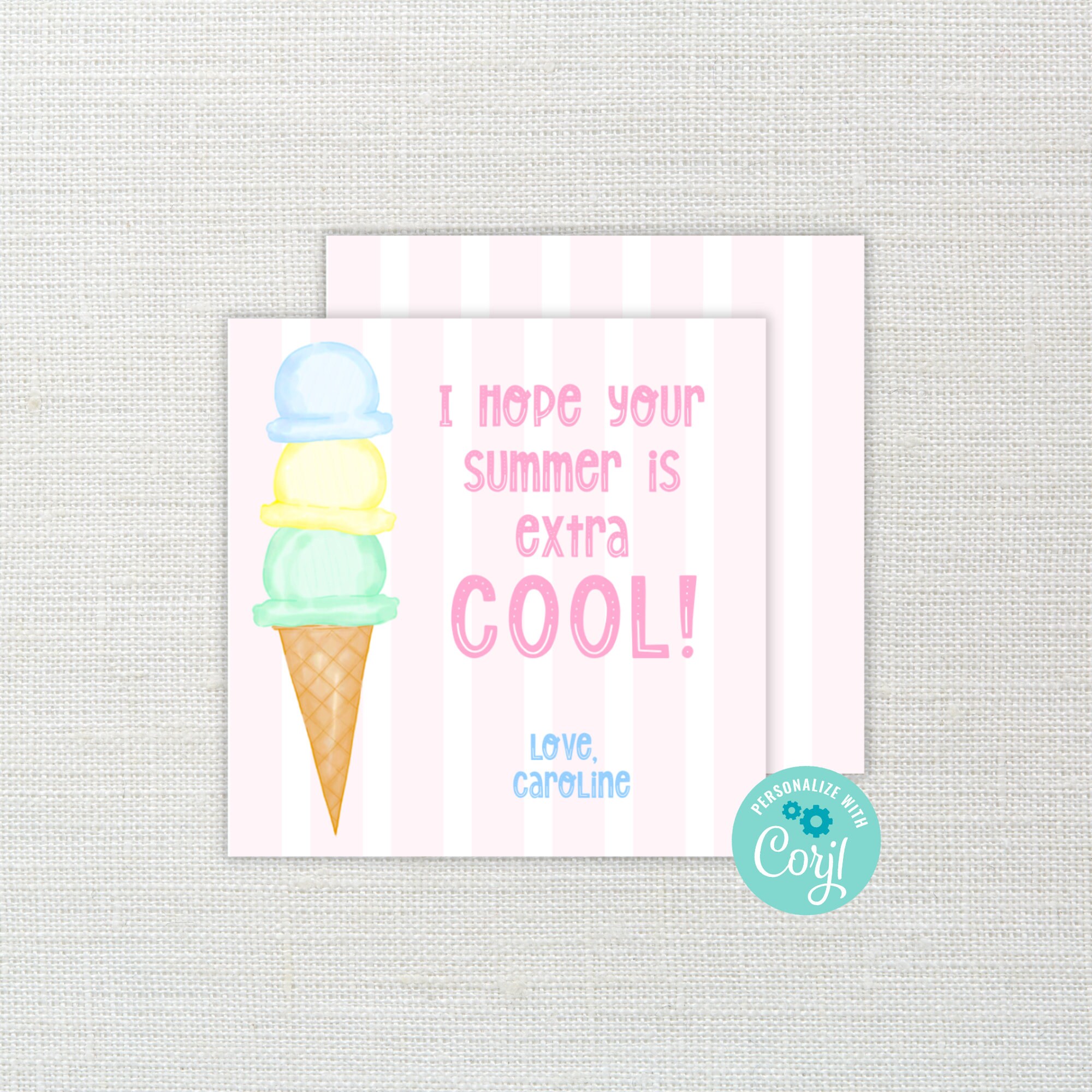 End of Year Classmate Gift Printable Gift Tag Template Extra Cool Ice ...