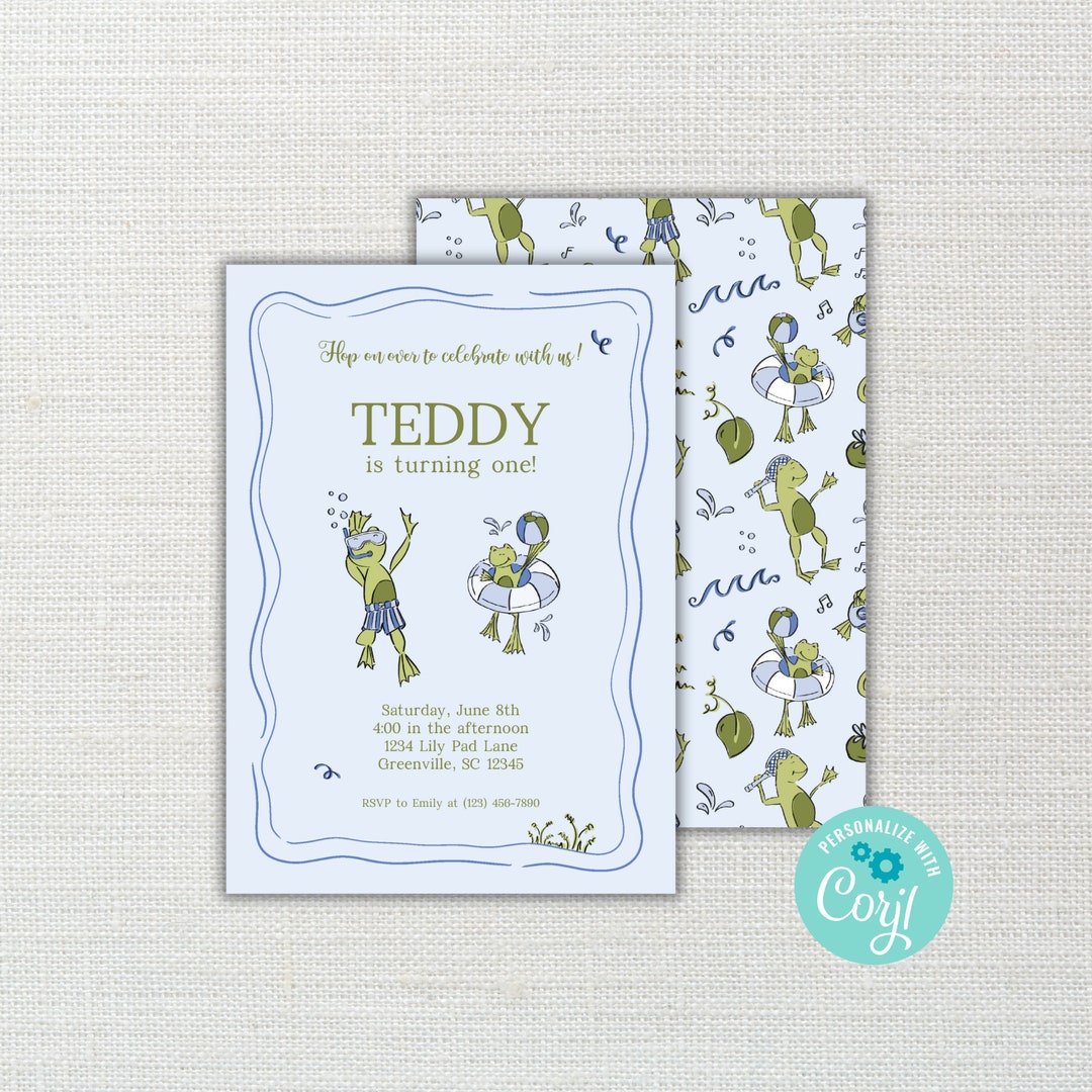 Printable Froggy Friends Birthday Invitation - Frog Birthday Party ...