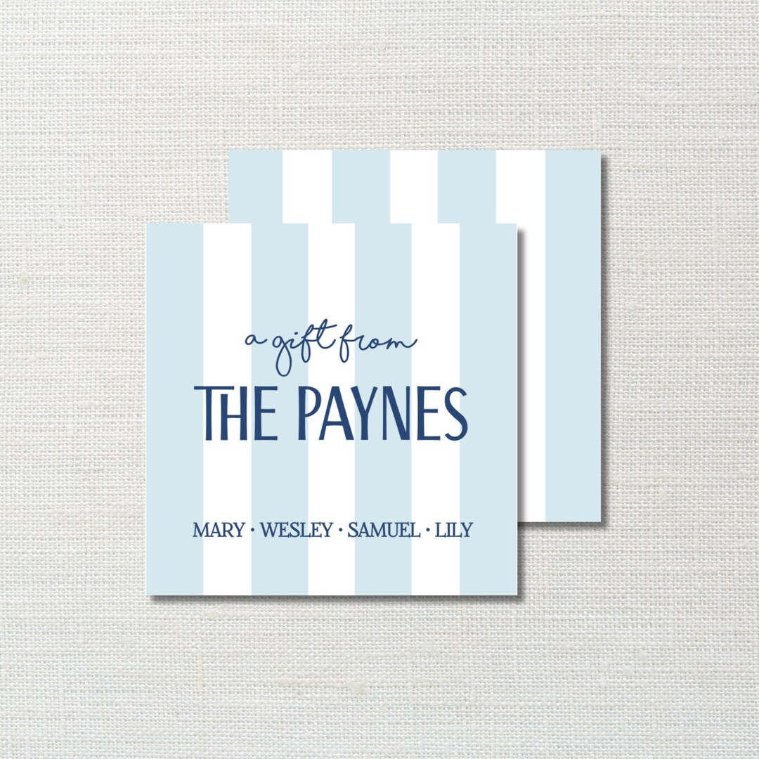 Striped Birthday Gift Tags: Sibling Enclosure Cards (digital Download ...