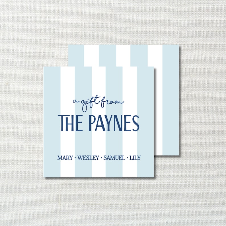 Striped Birthday Gift Tags: Sibling Enclosure Cards (digital Download ...
