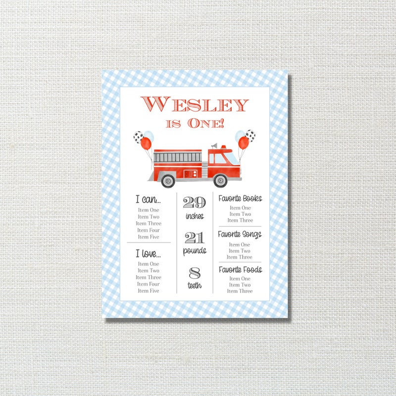 Fire Truck Birthday - Etsy