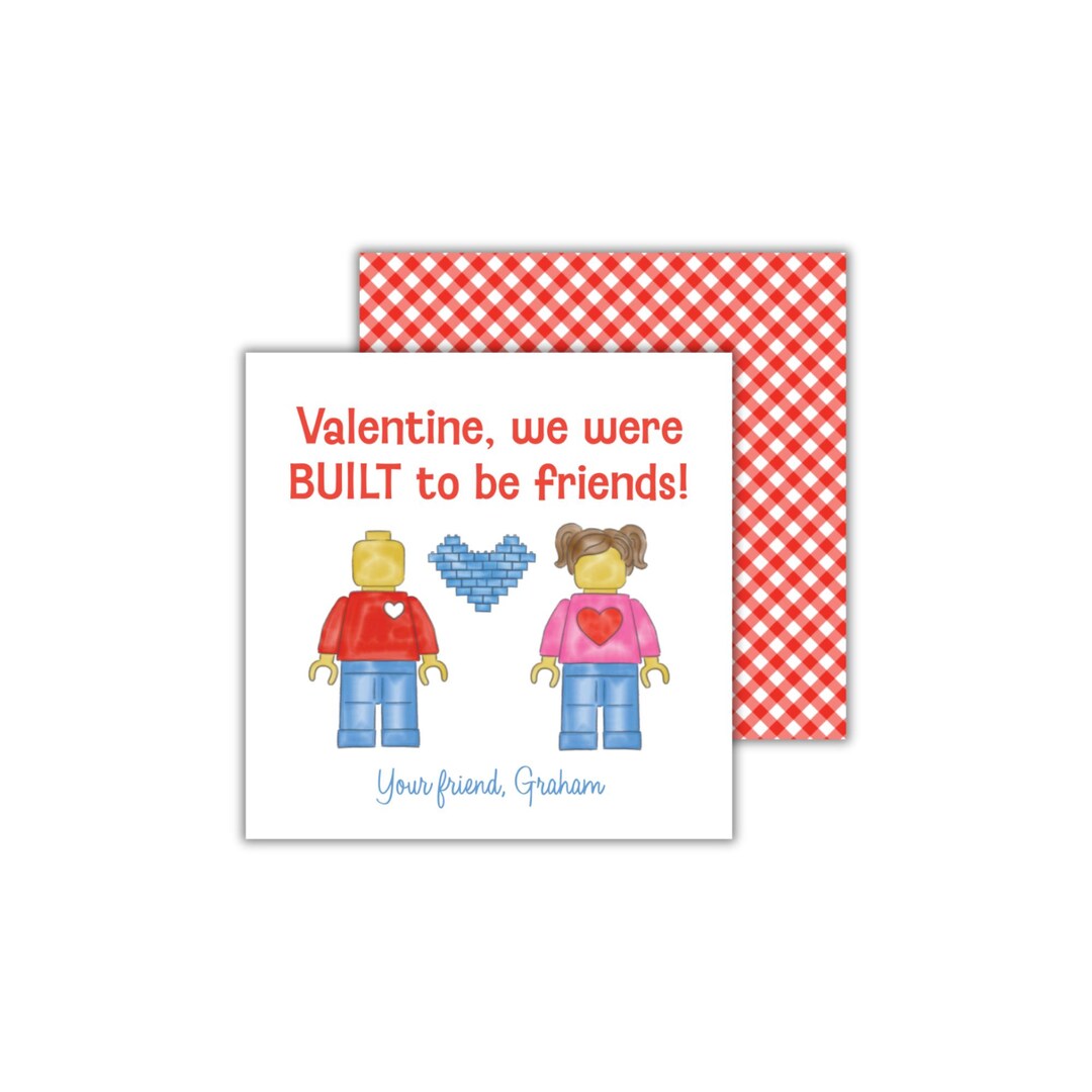 Printable Building Block Figurine Class Valentine Card for Kids ...