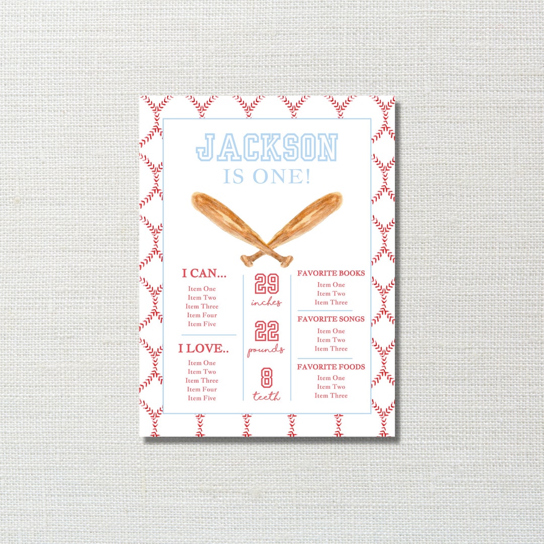 Printable "my Rookie Year" First Birthday Milestone Poster: Watercolor ...