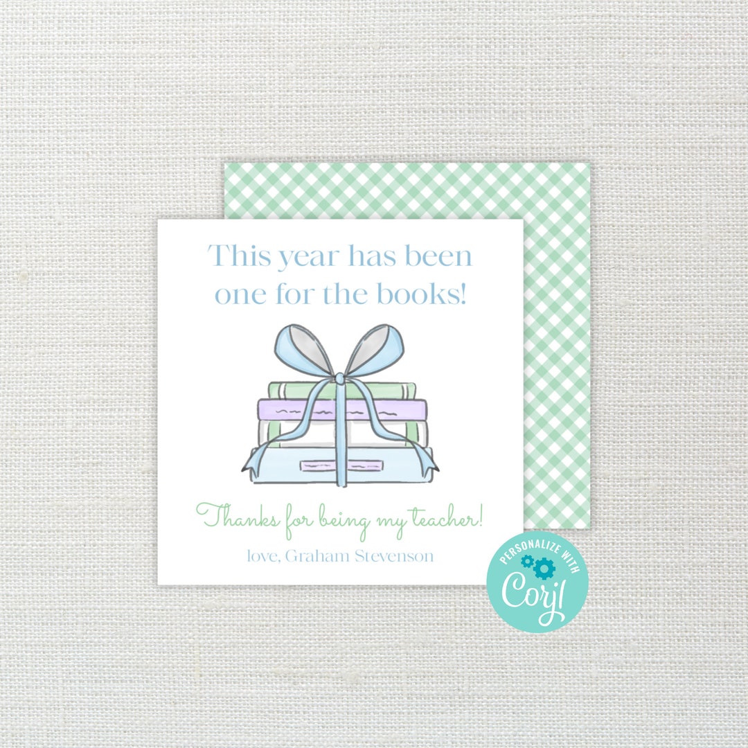 Teacher Appreciation Printable Gift Tag, End of Year Gift, Teacher ...