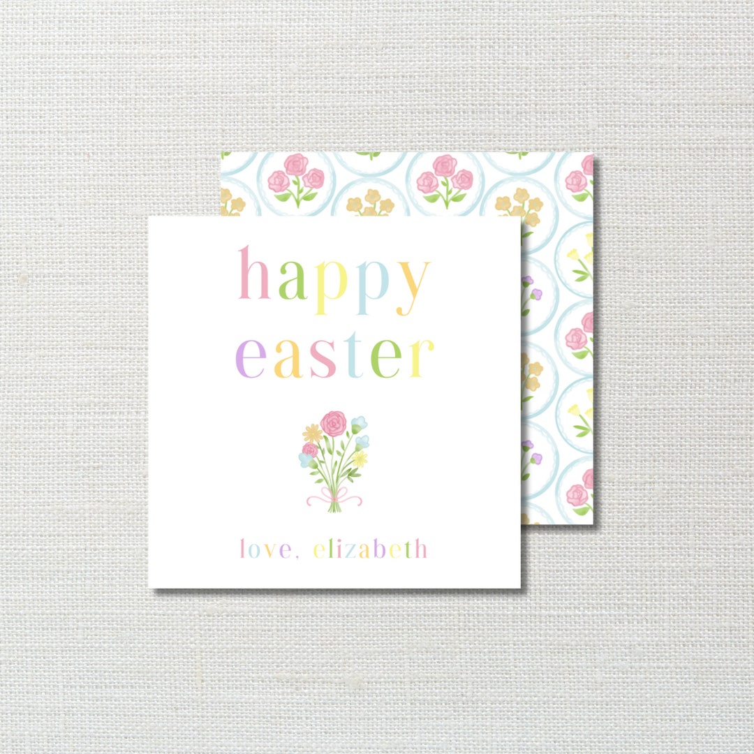 Printable Easter Gift Tag Template Printable Tag Easter Tag Floral Gift ...