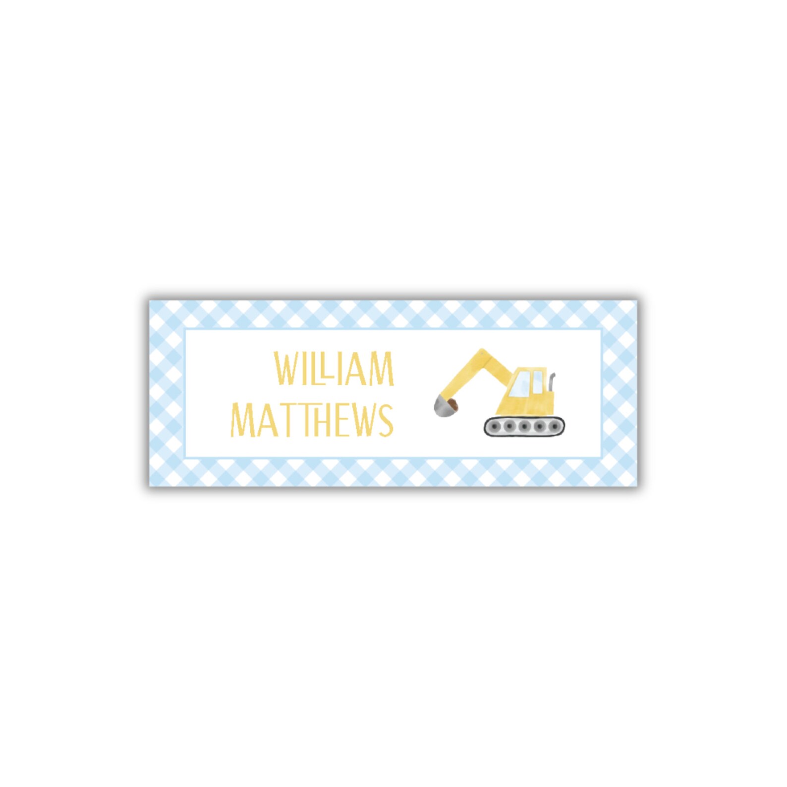 Personalized Digger Name Label Stickers: Water Resistant Construction ...