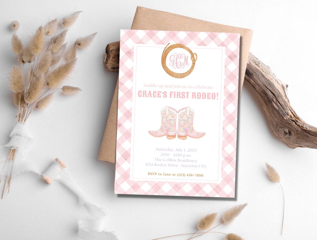 My First Rodeo First Birthday Party Invitation Printed Invitations ...
