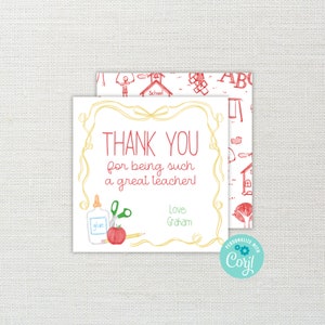 Teacher Appreciation Printable Gift Tag End of Year Gift, Teacher ...