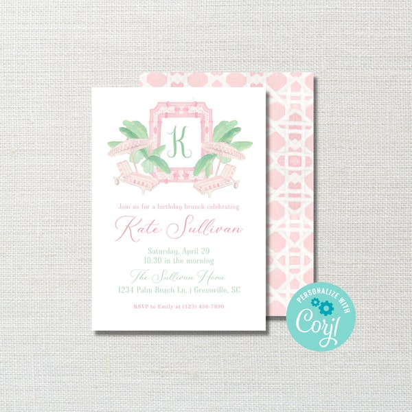 Preppy Invitation - Etsy