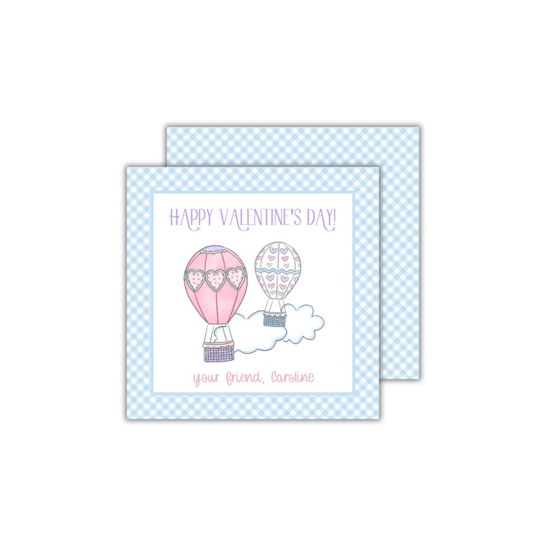 Printable Valentine Tags Hot Air Balloon Valentines Kids Valentines ...