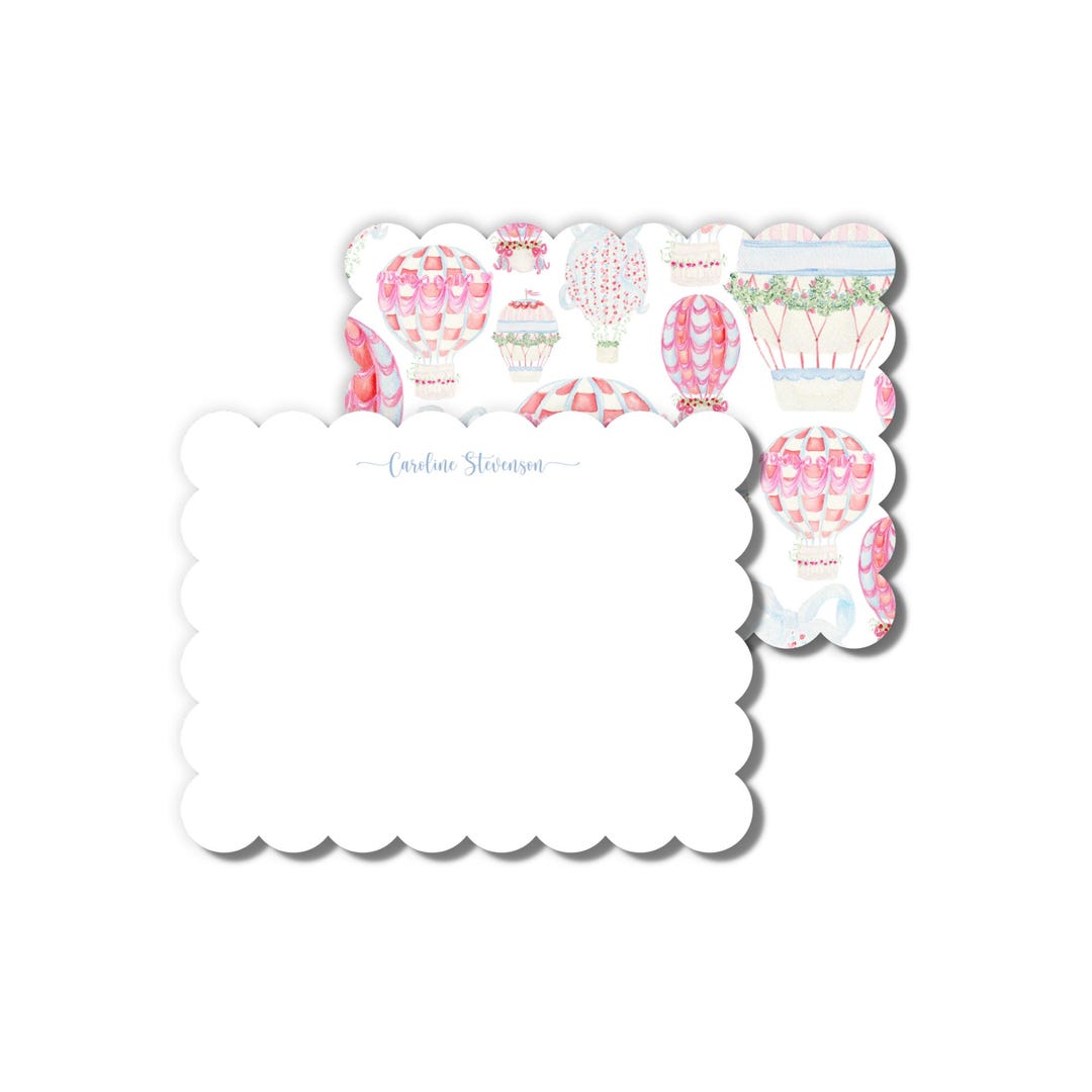 Watercolor Hot Air Balloon Notecards: Personalized Girls Stationery - Etsy