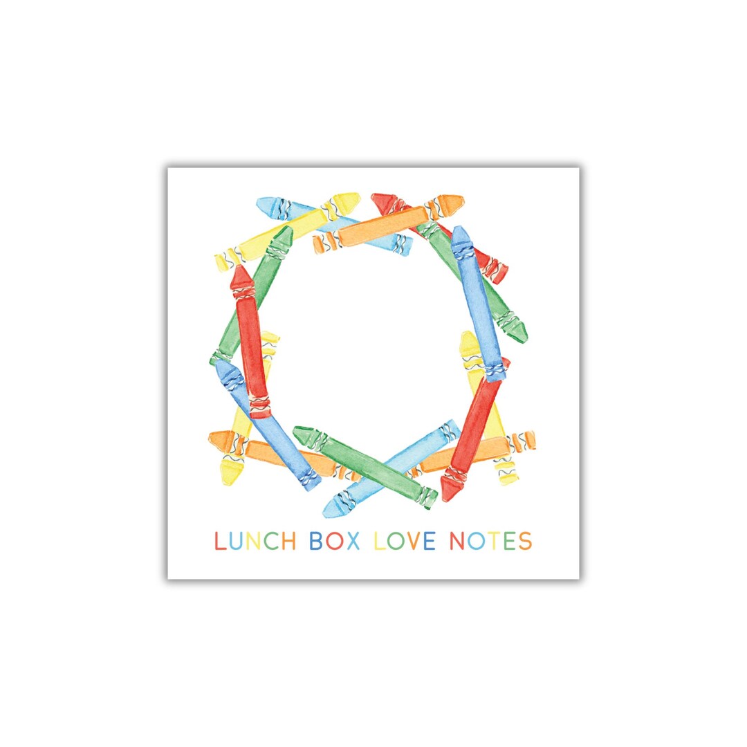 Watercolor Crayon Wreath Lunch Box Notes: Personalized Kids' Notepad - Etsy