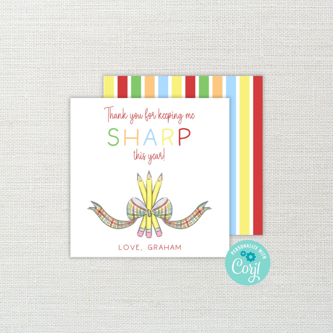 Teacher Appreciation Printable Gift Tag End of Year Gift, Teacher ...