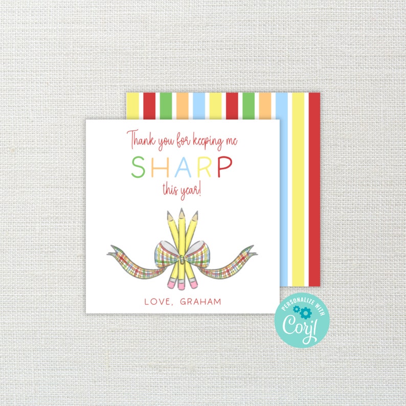 Teacher Appreciation Printable Gift Tag End of Year Gift, Teacher ...