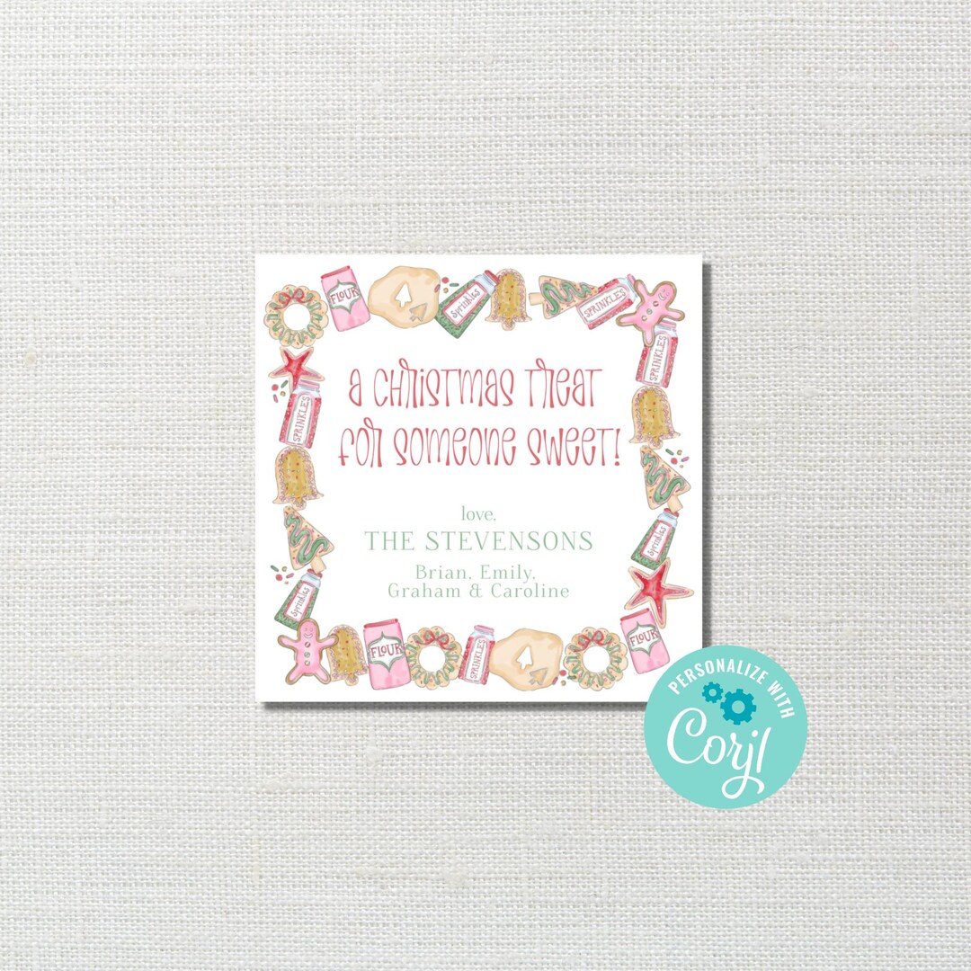 Printable Christmas Gift Tag Template Watercolor Christmas Tags ...