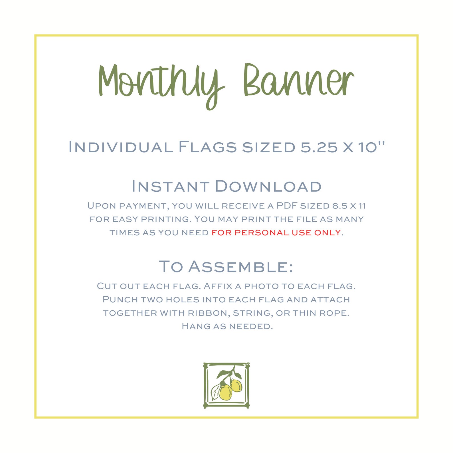 Printable Golf First Birthday Monthly Photo Banner Instant Download ...