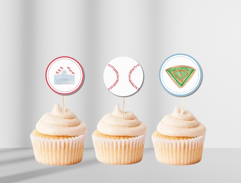 Printable Baseball Cupcake Toppers Instant Download Boy - Etsy