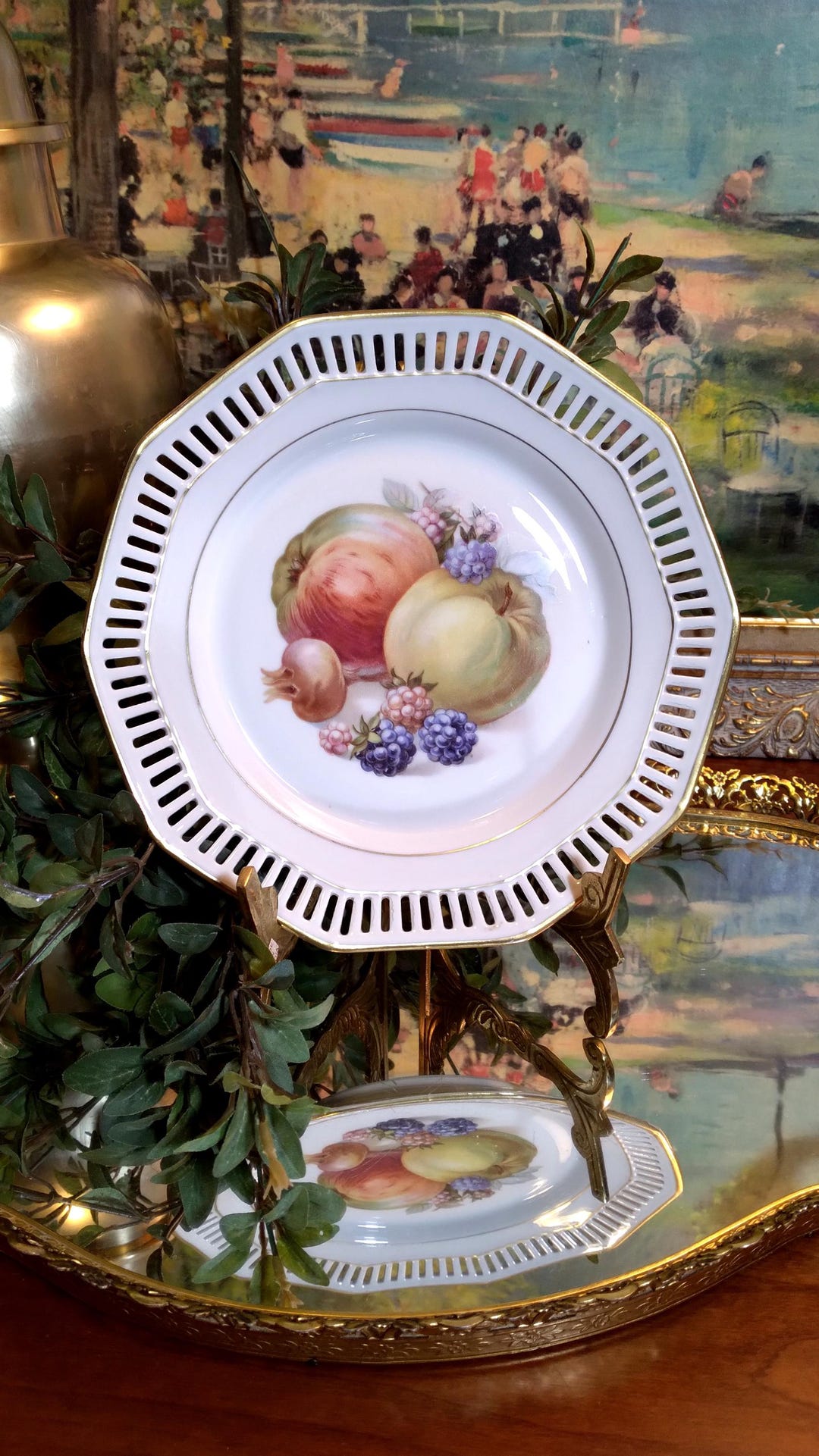 Vintage Schumann Bavaria Pierced Rim Porcelain 7" Plate | Schumann ...