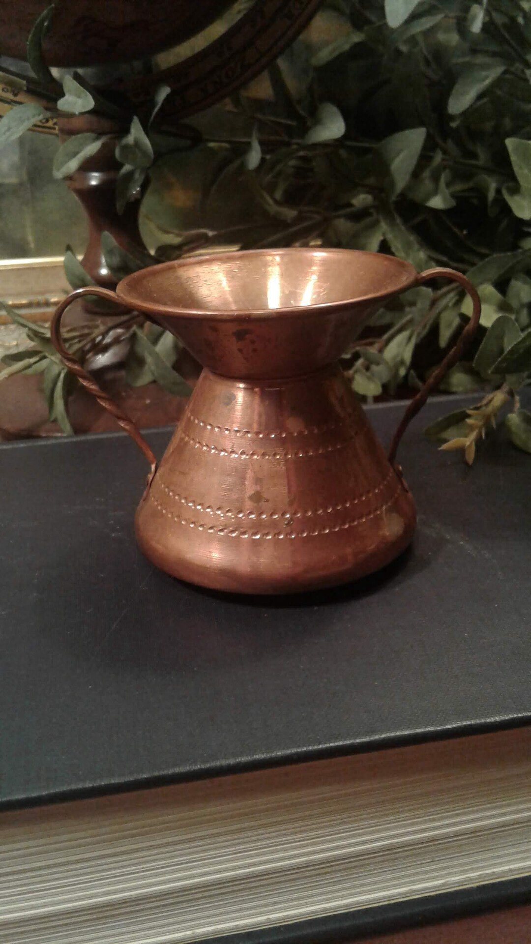 Vintage Copper Twisted Handle Spittoon - Etsy