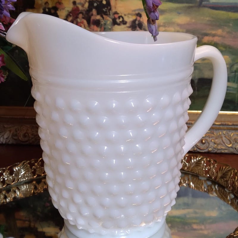 Milk Glass Pitcher - Etsy