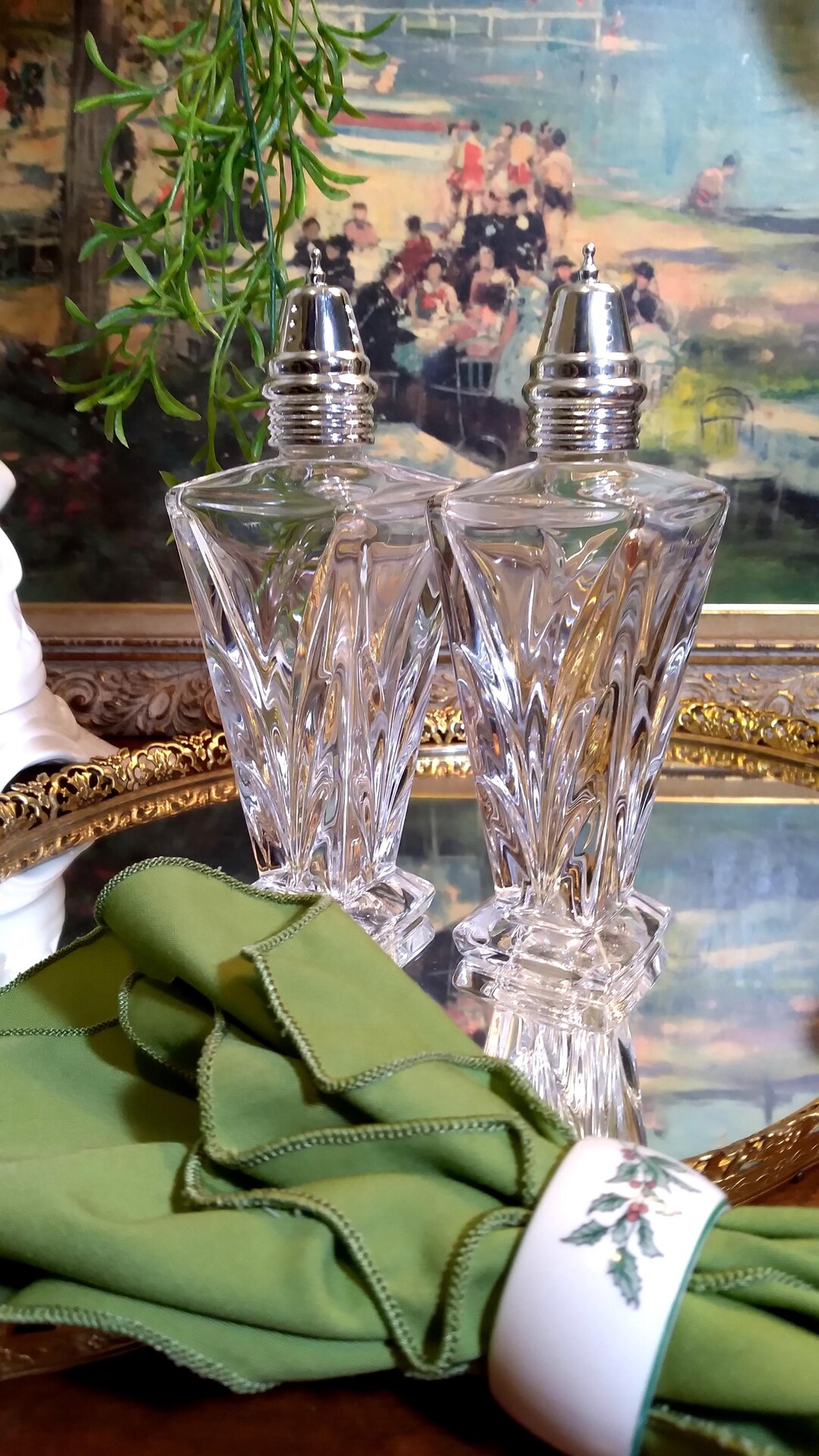 Royal Limited 24% Lead Crystal Czech Republic Salt & Pepper Shakers 7 ...