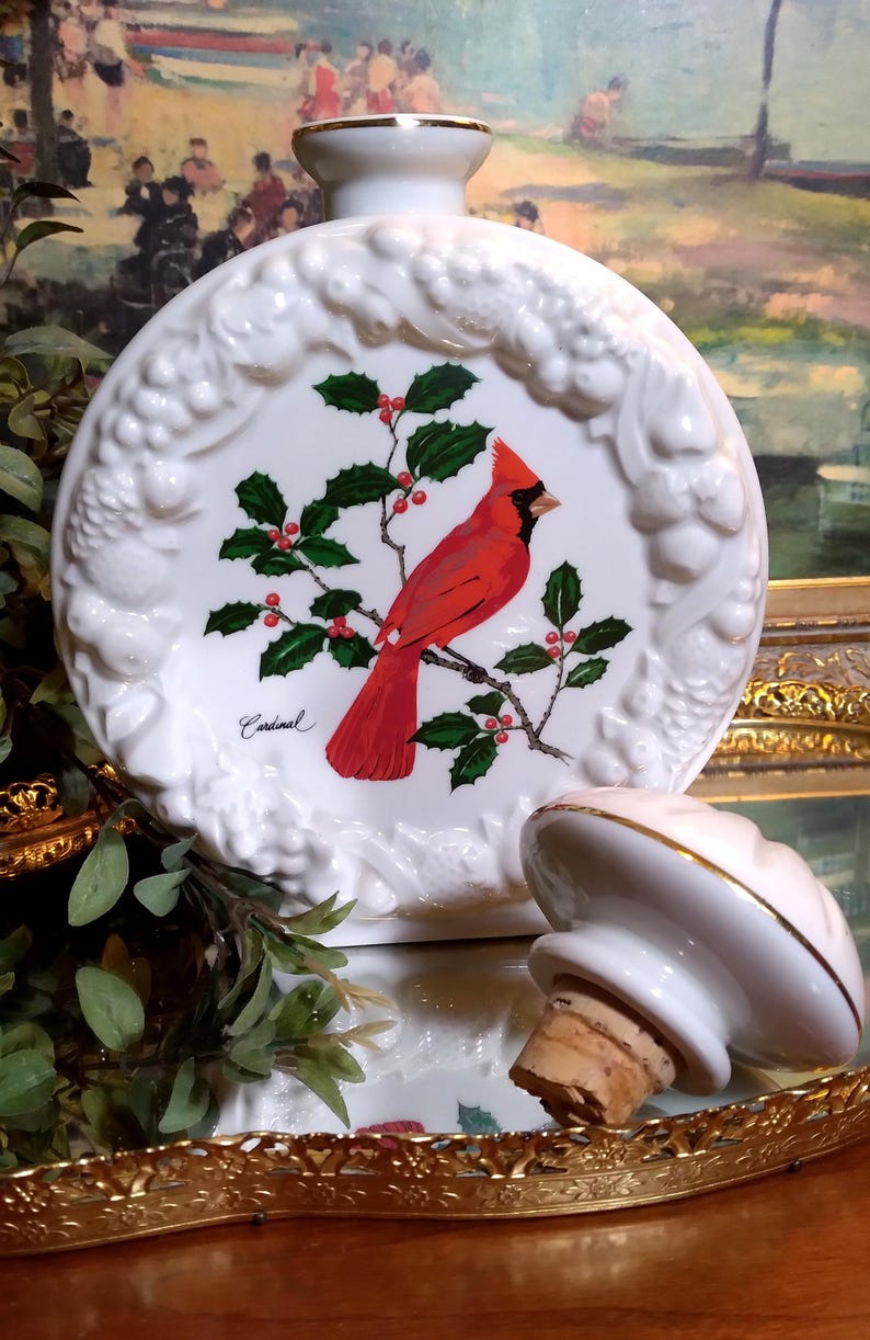 Vintage Old Rip Van Winkle Cardinal Porcelain Whiskey Decanter Bottle W ...