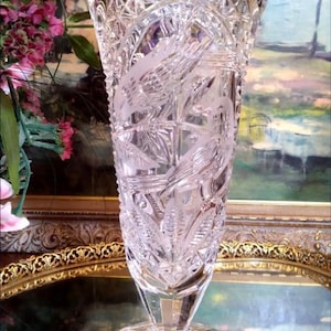 Hofbauer Byrdes Collection Crystal Footed Vase 10" - Etsy