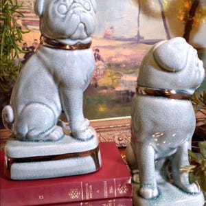 Andrea Sadek Pug Dog Figure Porcelain/ceramic Bookends Sand Weight Set ...